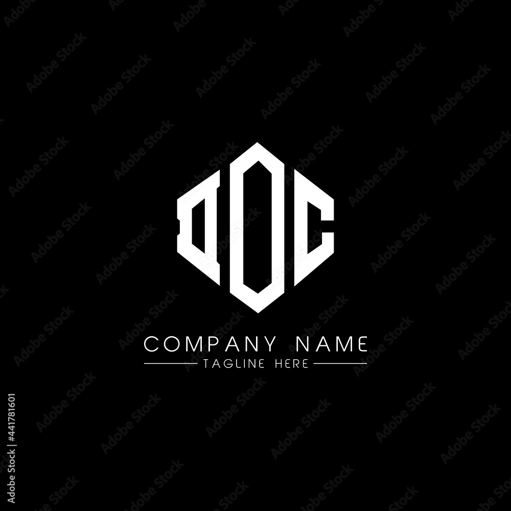 DOC letter logo design with polygon shape. DOC polygon logo monogram ...