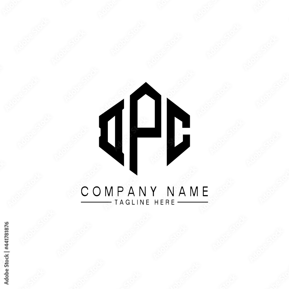 DPC letter logo design with polygon shape. DPC polygon logo monogram ...