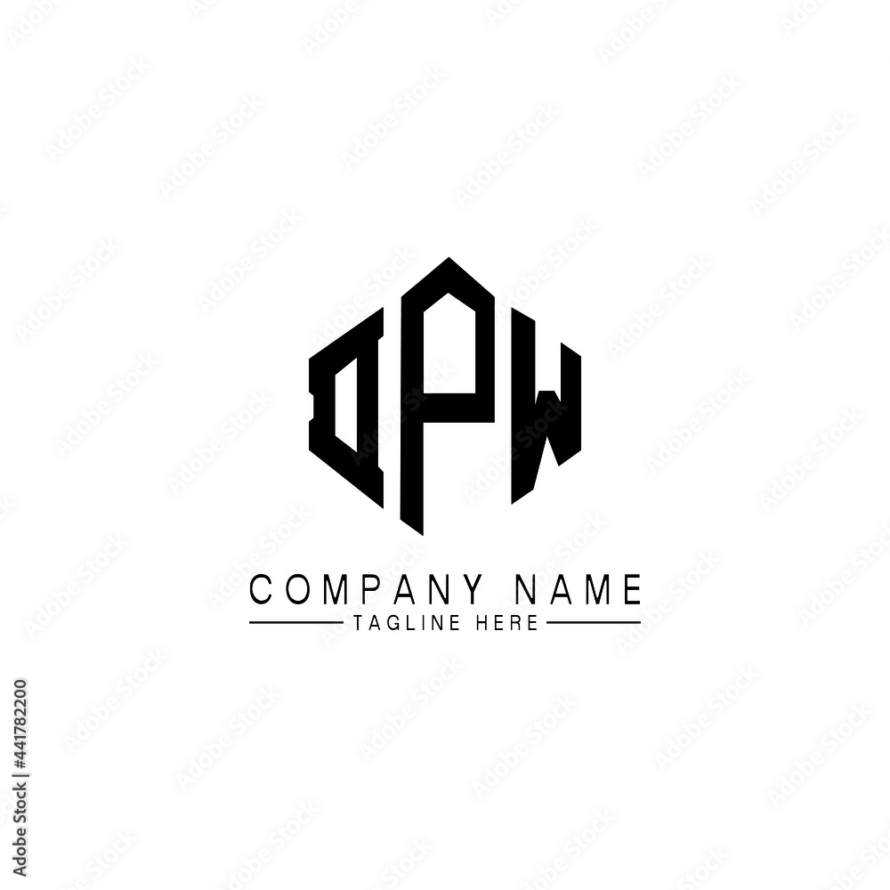 DPW letter logo design with polygon shape. DPW polygon logo monogram ...