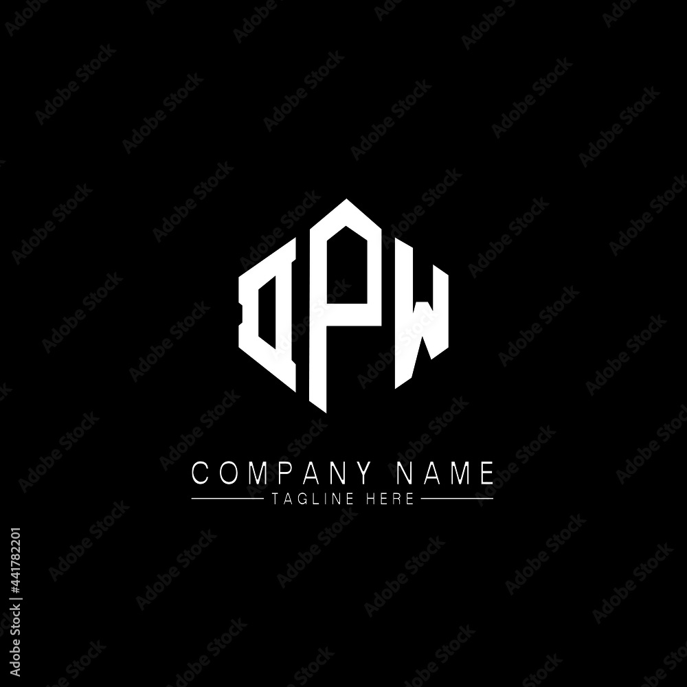 DPW letter logo design with polygon shape. DPW polygon logo monogram ...