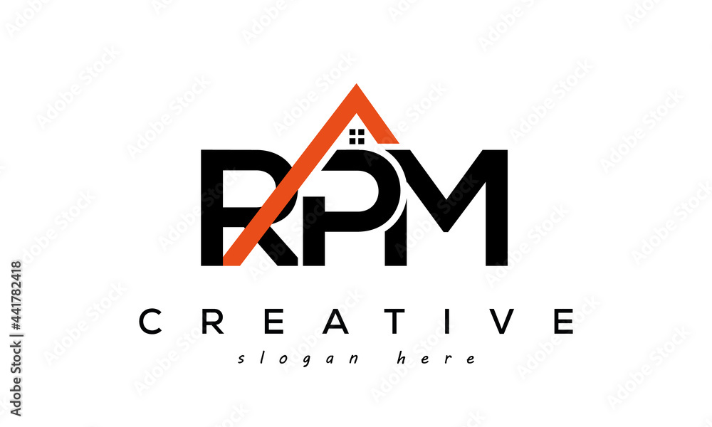 initial RPM letters real estate construction logo vector Stock Vector ...