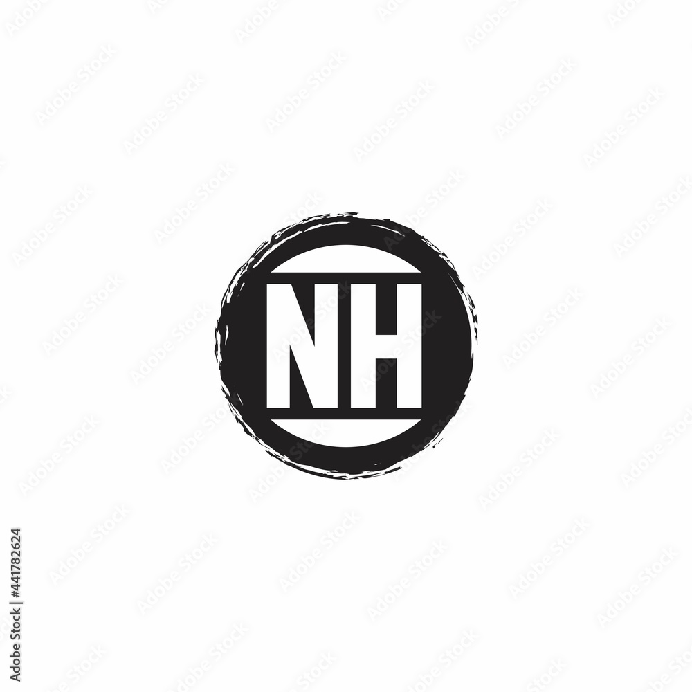 NH Logo Initial Letter Monogram with abstrac circle shape design ...