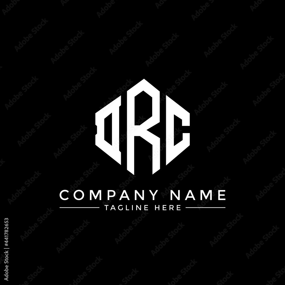 DRC letter logo design with polygon shape. DRC polygon logo monogram ...