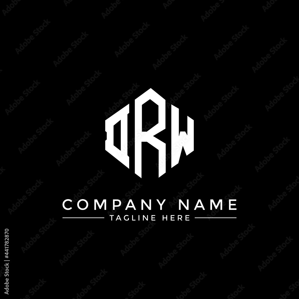 DRW letter logo design with polygon shape. DRW polygon logo monogram ...