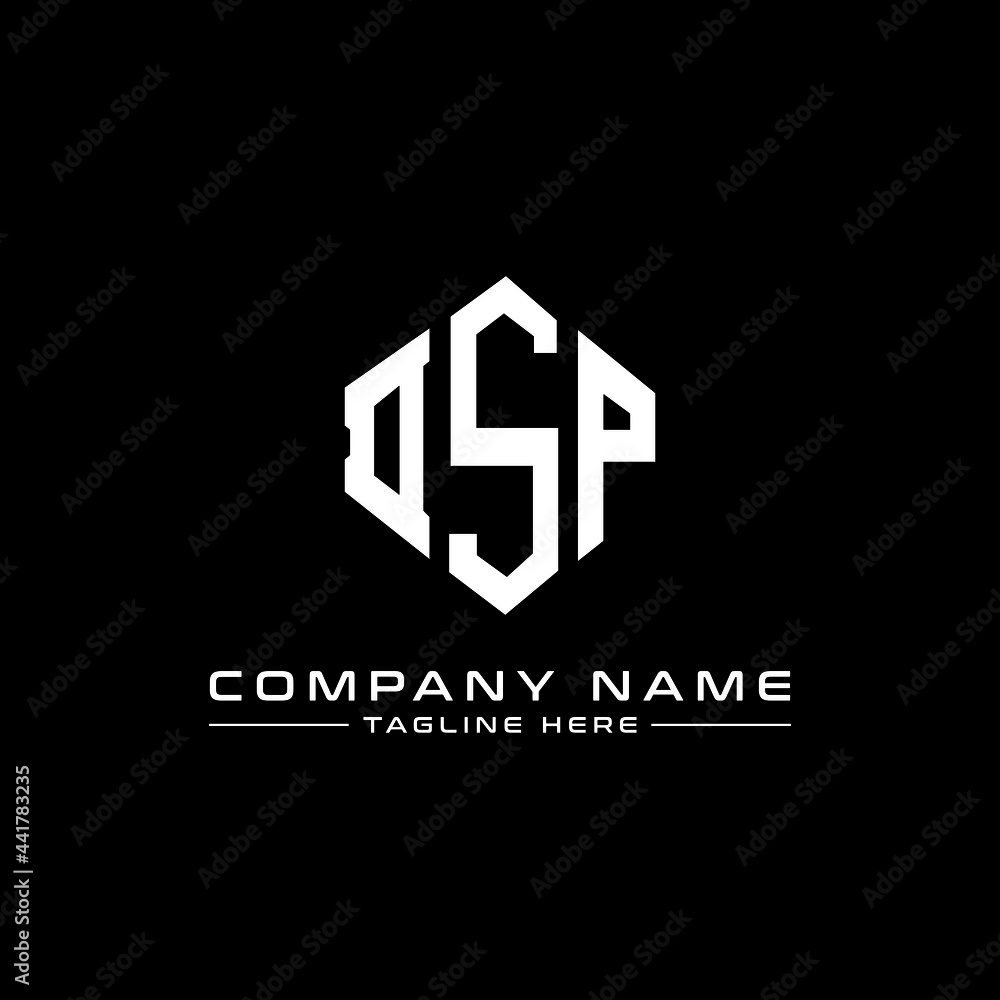 DSP letter logo design with polygon shape. DSP polygon logo monogram ...