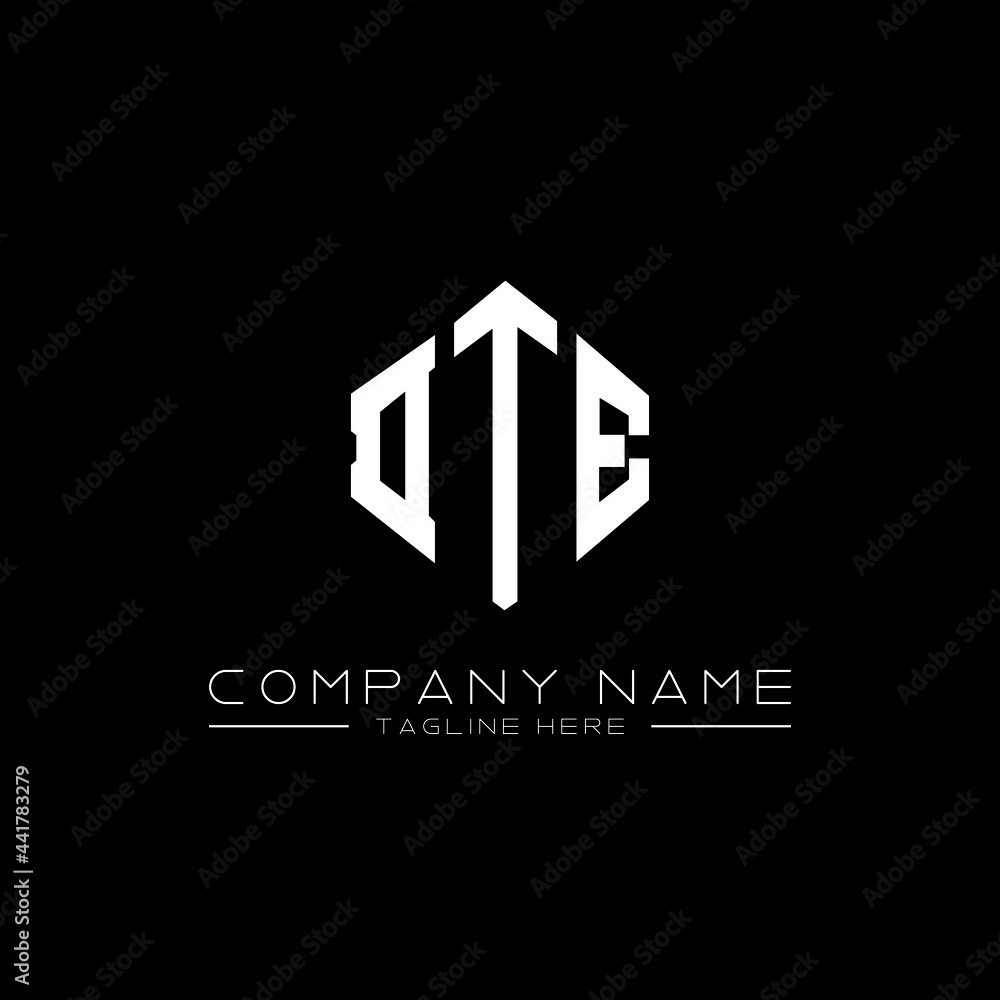 Vecteur Stock DTE letter logo design with polygon shape. DTE polygon ...