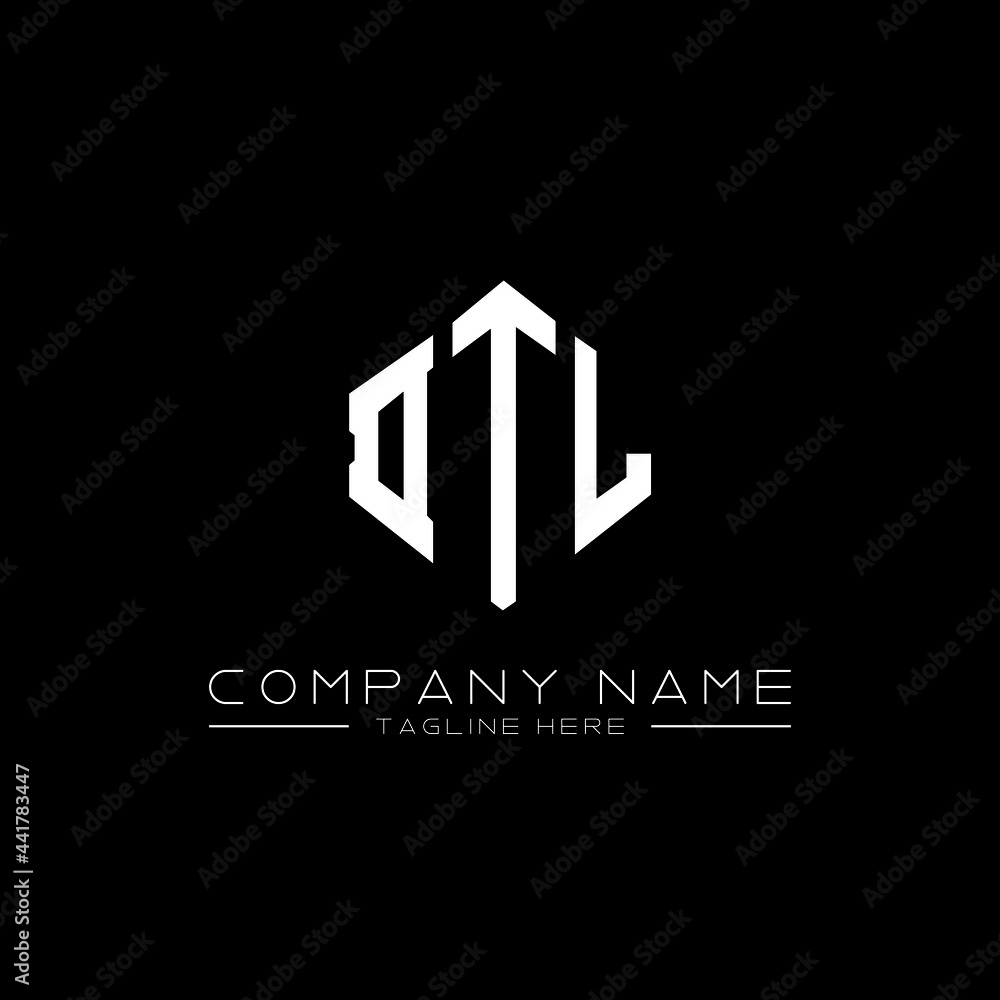 DTL letter logo design with polygon shape. DTL polygon logo monogram ...
