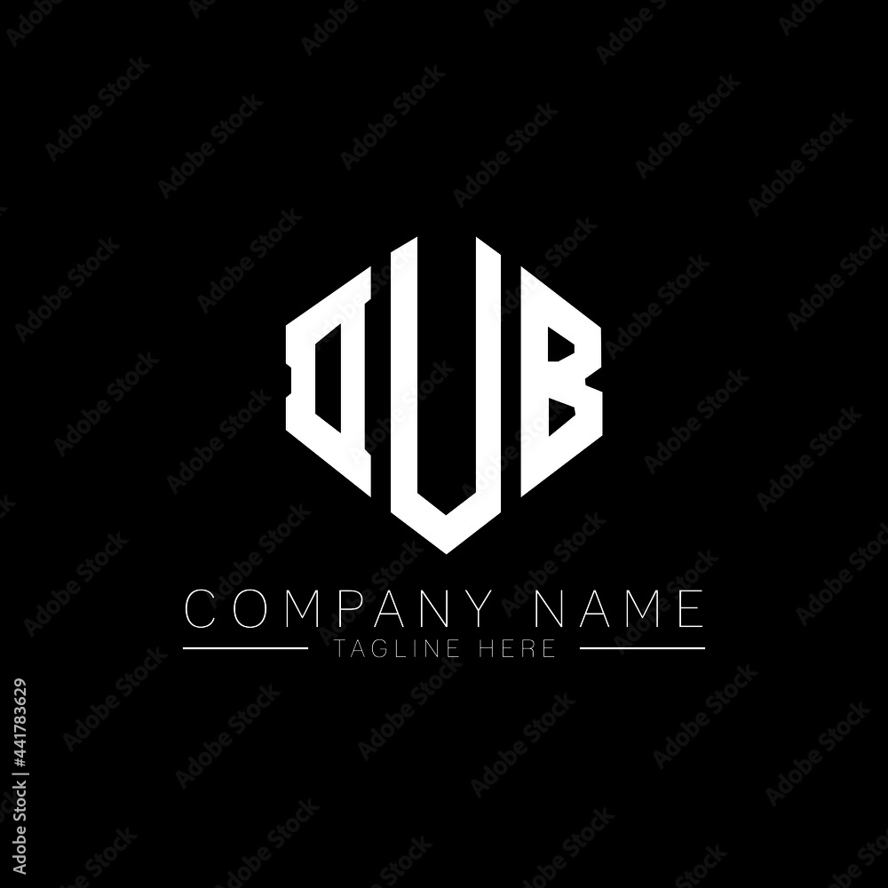 DUB letter logo design with polygon shape. DUB polygon logo monogram ...