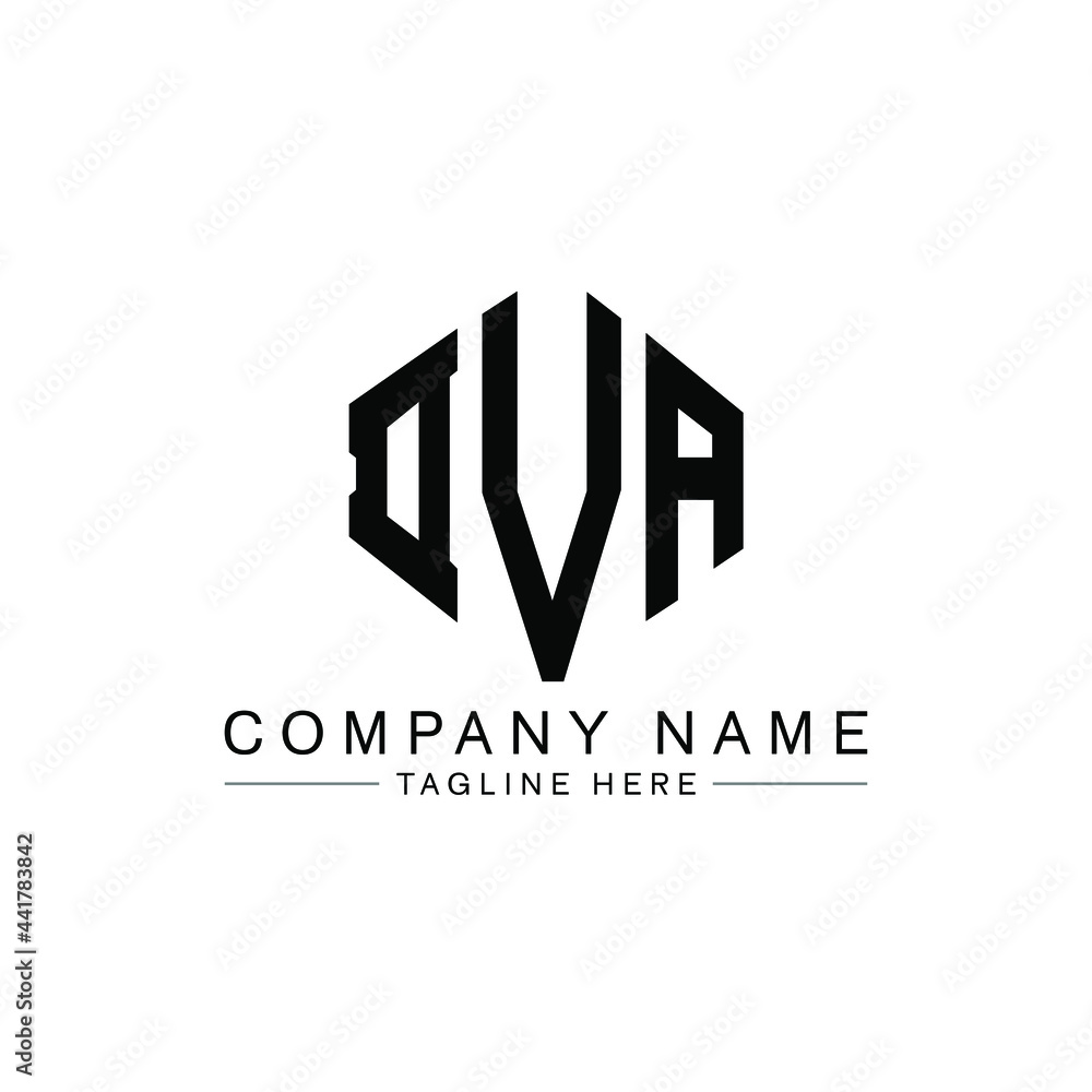 DVA letter logo design with polygon shape. DVA polygon logo monogram ...