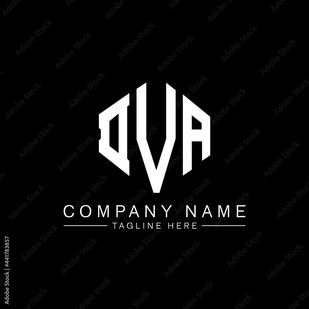 DVA letter logo design with polygon shape. DVA polygon logo monogram ...