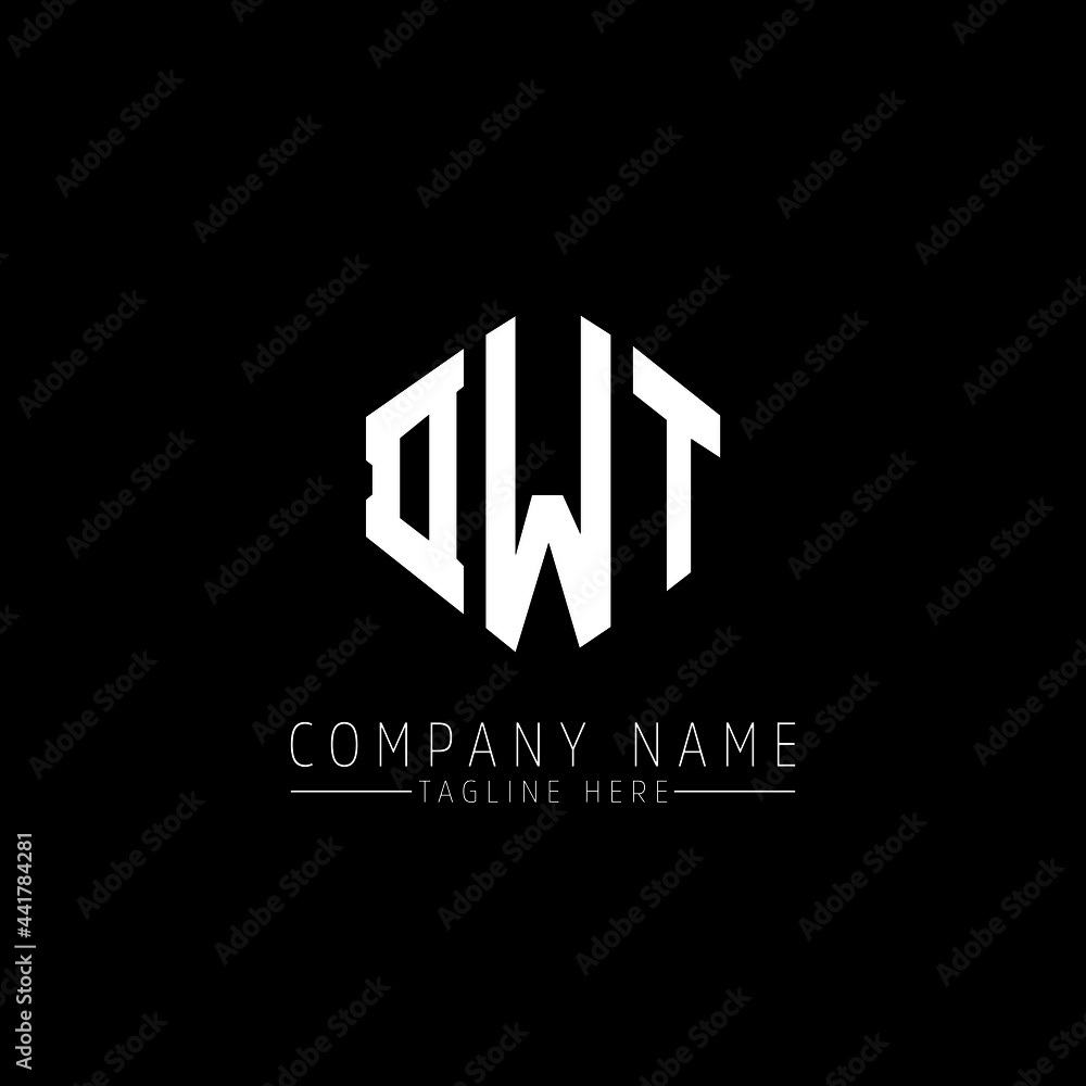 DWT letter logo design with polygon shape. DWT polygon logo monogram ...