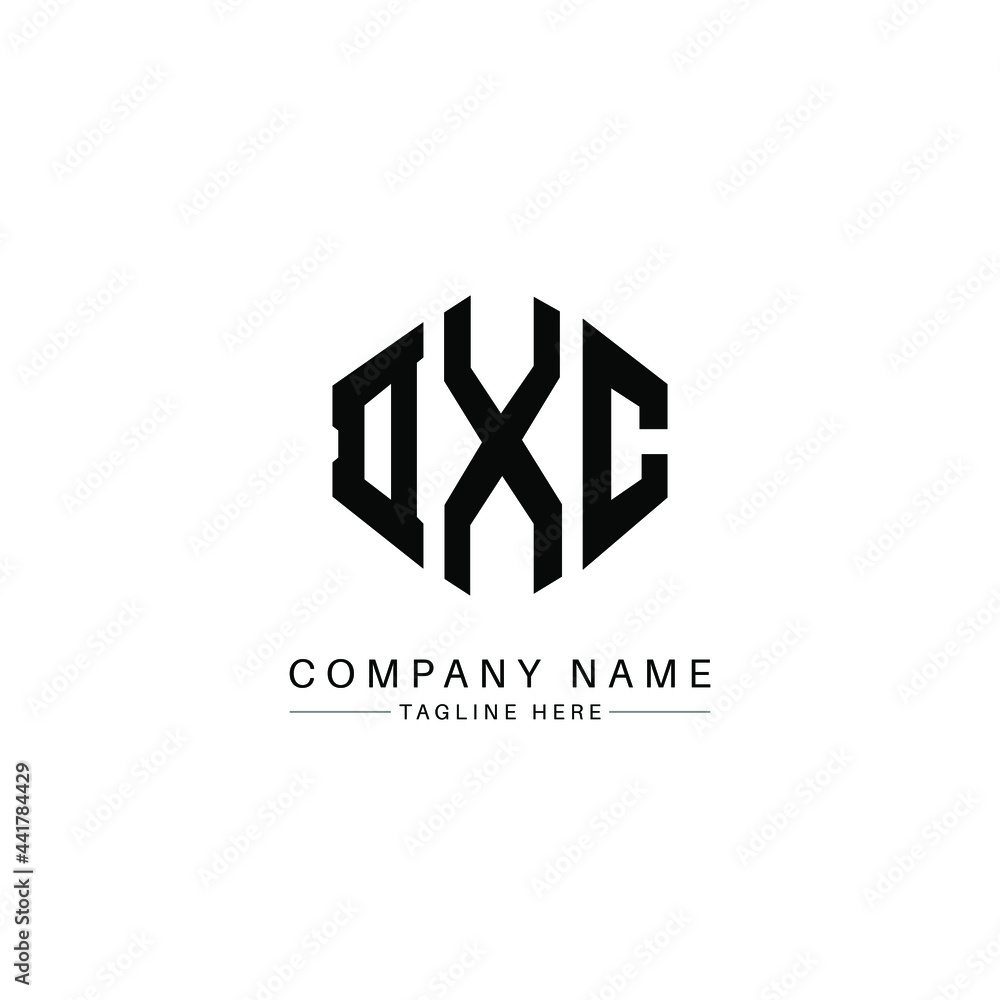DXC letter logo design with polygon shape. DXC polygon logo monogram ...