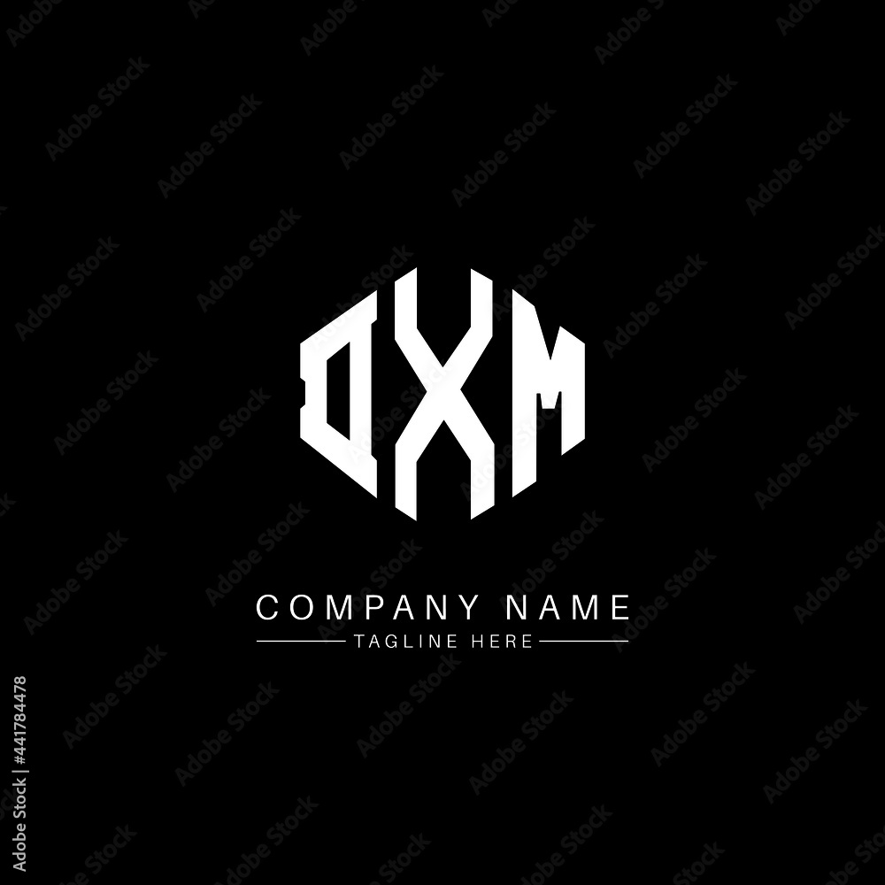 DXM letter logo design with polygon shape. DXM polygon logo monogram ...