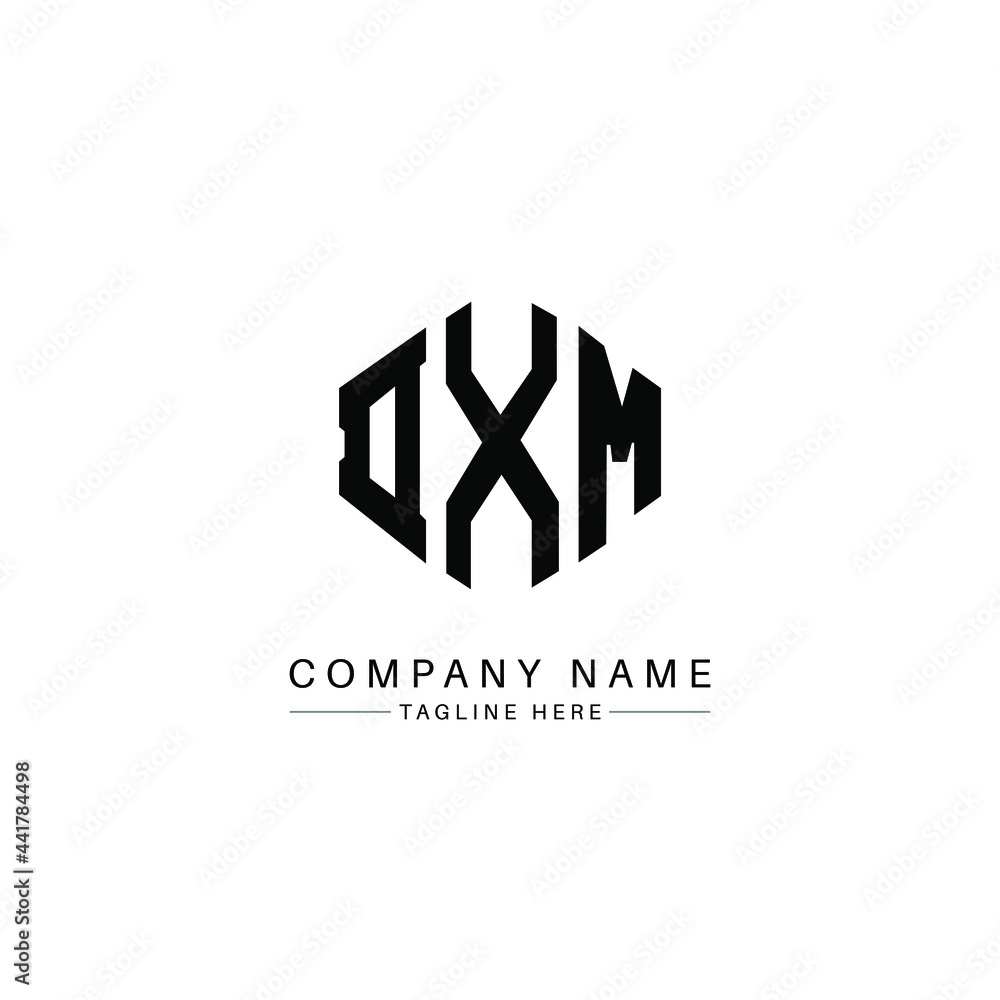 DXM letter logo design with polygon shape. DXM polygon logo monogram ...