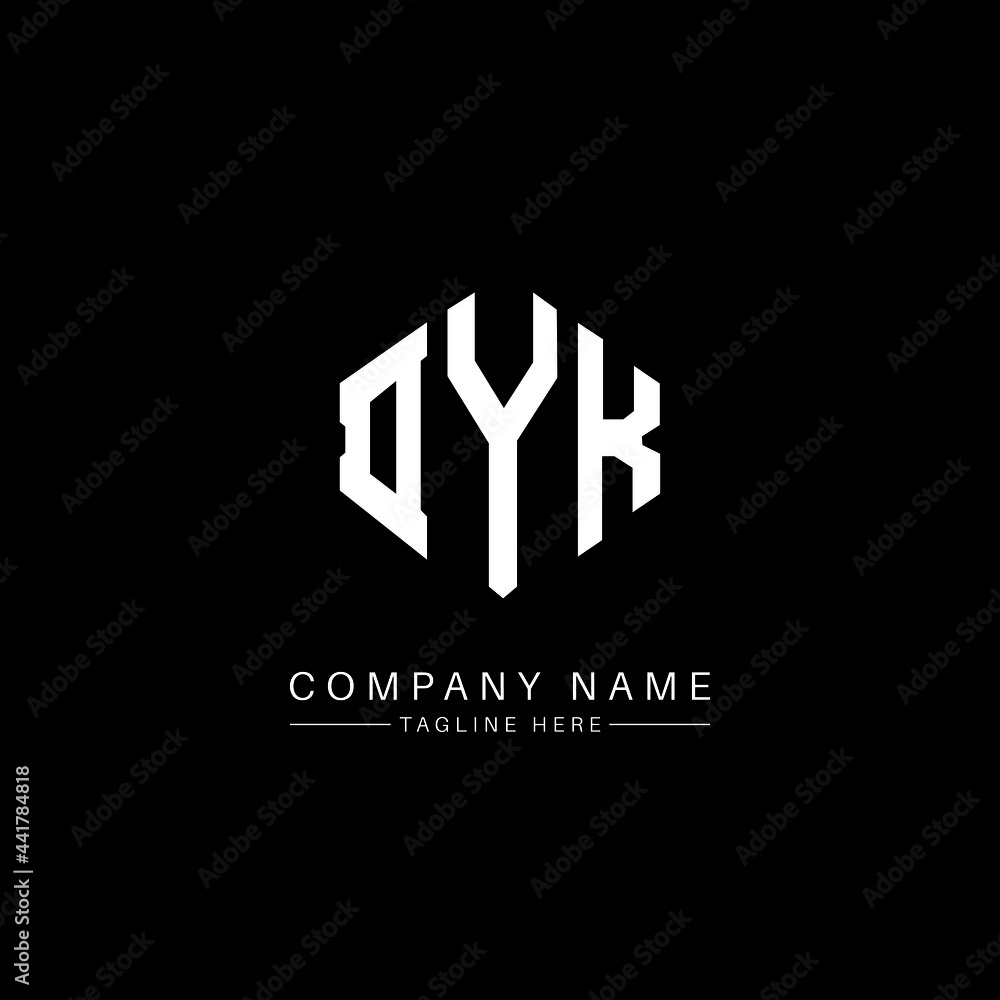 DYK letter logo design with polygon shape. DYK polygon logo monogram ...