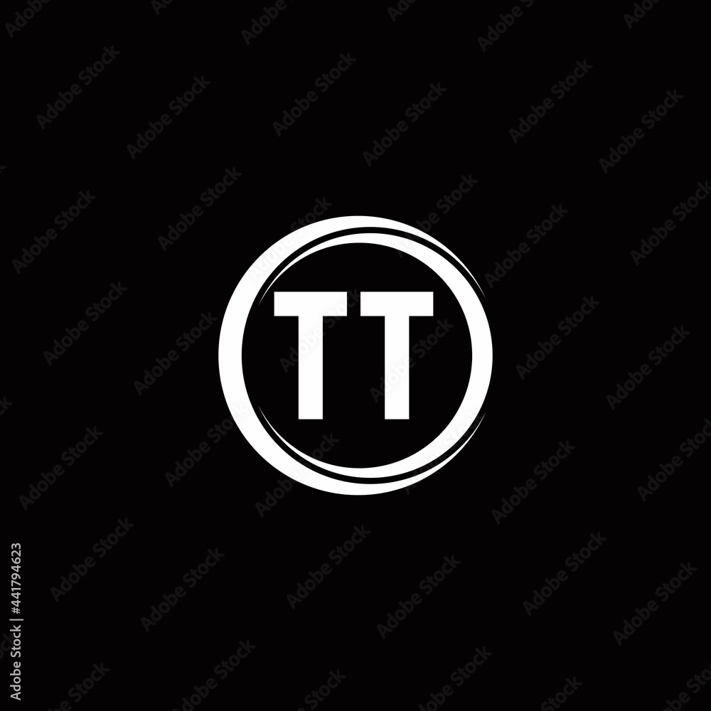 TT logo initial letter monogram with circle slice rounded design ...