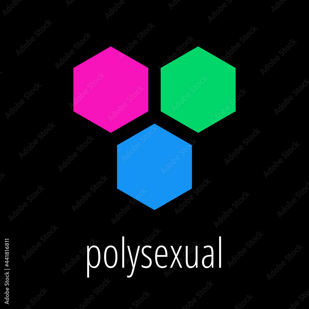 Polysexual LGBT Pride Flag With Black Background Stock Vector | Adobe Stock