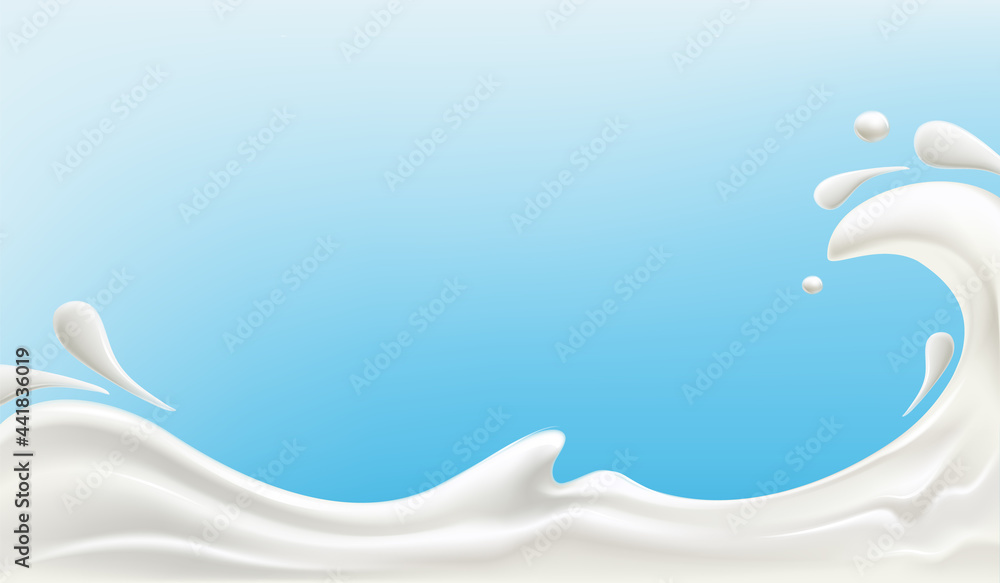 Splash milk background. Splash of white liquid for the design of ...