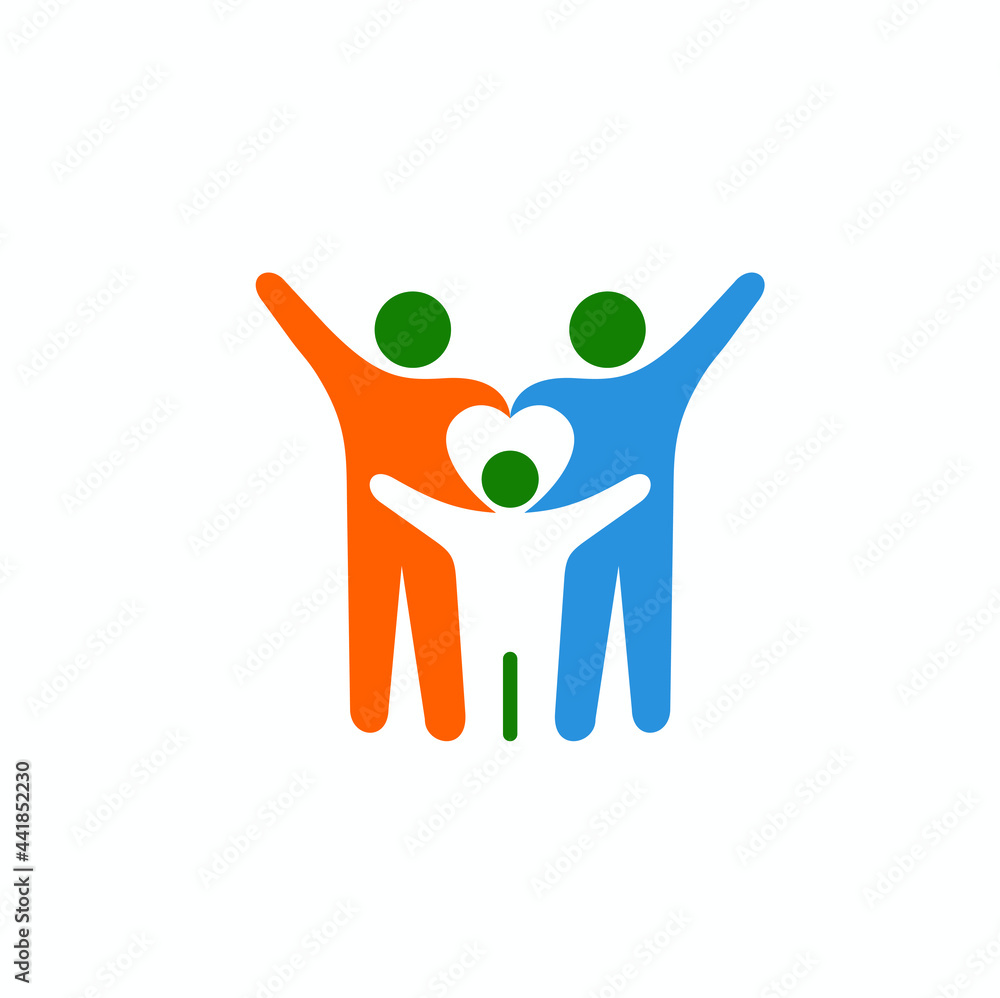 happy family icon, simple and unique icon, vector art. Stock Vector ...
