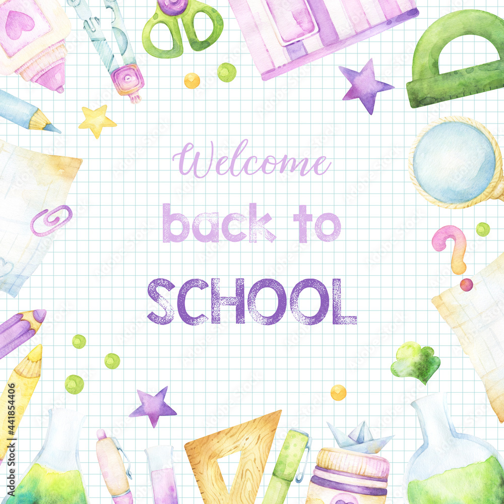 Welcome back to school background or premade template for social media ...