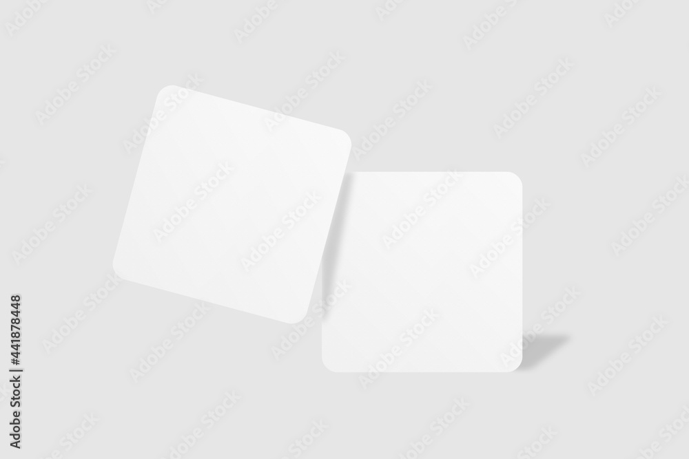 Realistic blank square business card illustration for mockup. 3D ...