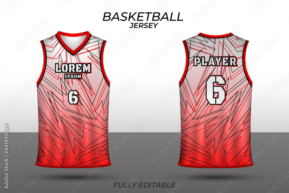 Basketball jersey design template. Uniform front and back. Sports ...