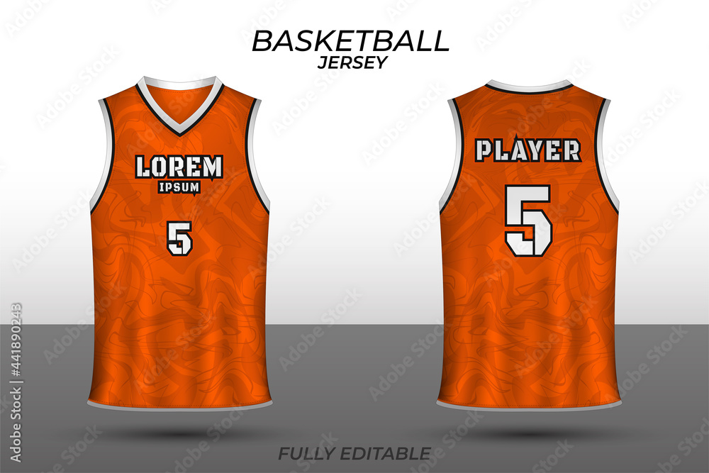 Basketball jersey design template. Uniform front and back. Sports ...