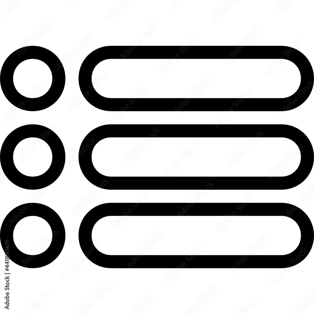 list view icon Stock 벡터 | Adobe Stock