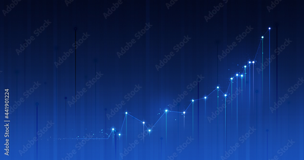 Chart of business data graph diagram and growth financial graphic ...