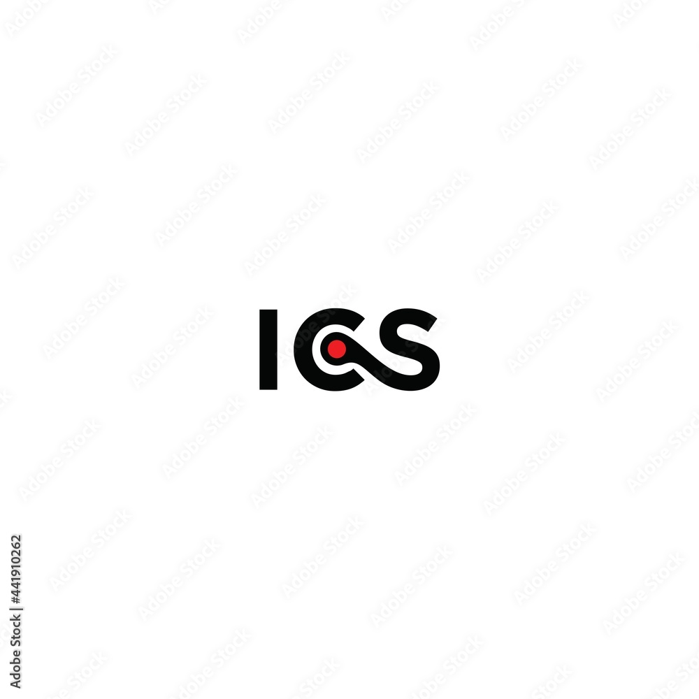ICS IC CS Text Red and Black Logo Vector Stock Vector | Adobe Stock