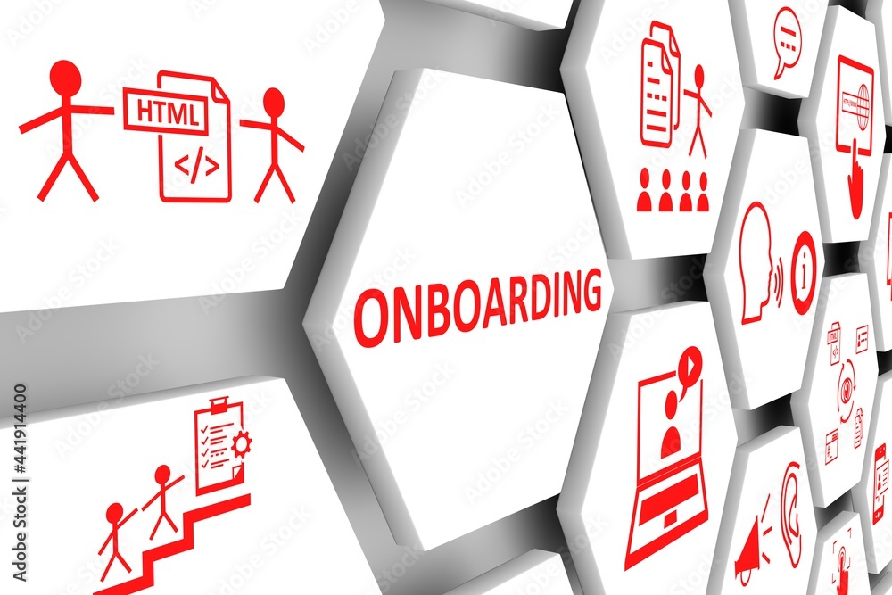 ONBOARDING concept cell background 3d illustration Stock Illustration ...