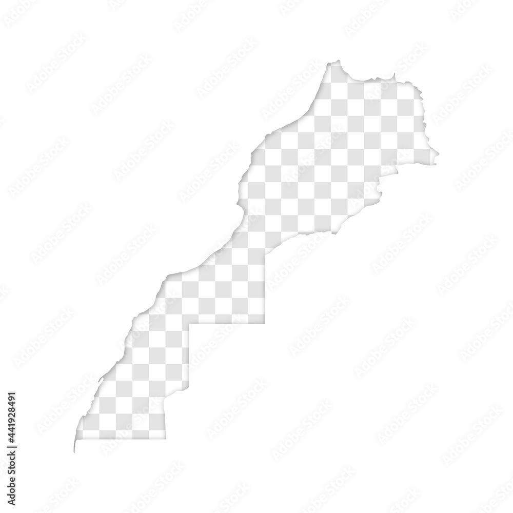 transparent silhouette of Morocco map with shadow Stock Vector | Adobe ...