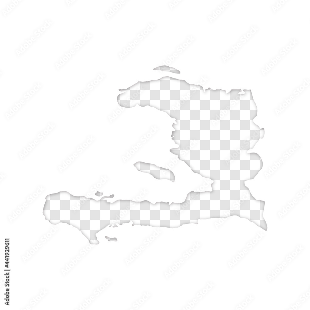 transparent silhouette of Haiti map with schadow Stock Vector | Adobe Stock