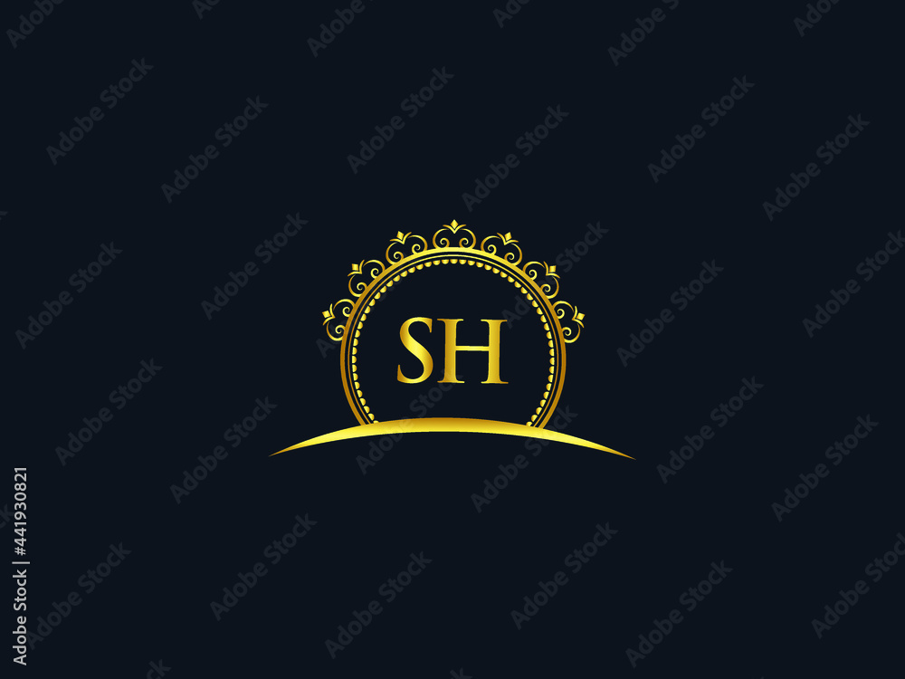 Letter SH Logo, luxury sh logo icon vector for modern Hotel, Heraldic ...