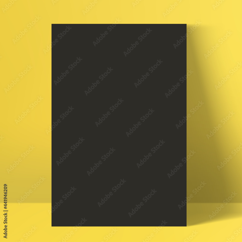 Vertical rectangle A4 dark paper format mock up. Sheet of paper ...