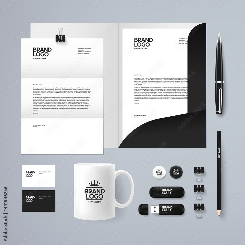 Branding stationery mock up set. Corporate brand identity mockup ...