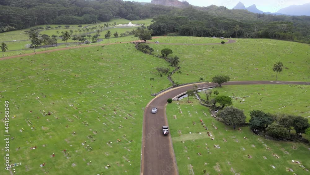 Valley Of The Temples Memorial Park Cemetery Oahu Hawaii Stock ビデオ ...