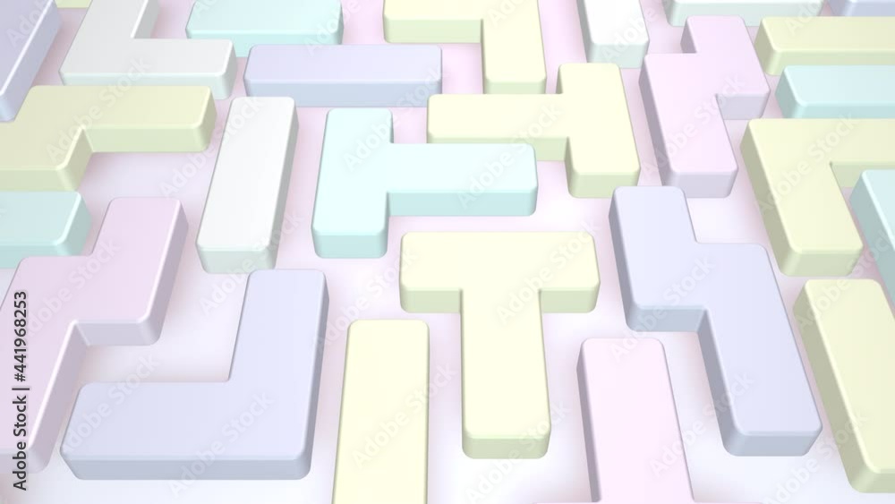 Abstract 3d geometric shapes loop animation. Modern background ...