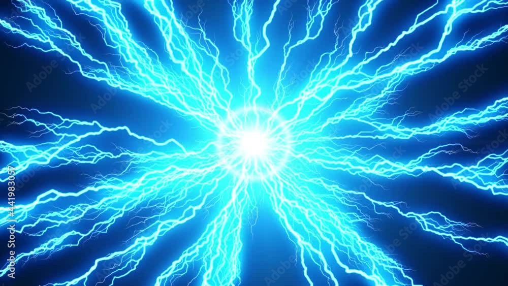 Bright lens flare with lightning strikes filling the screen. Cool VFX ...