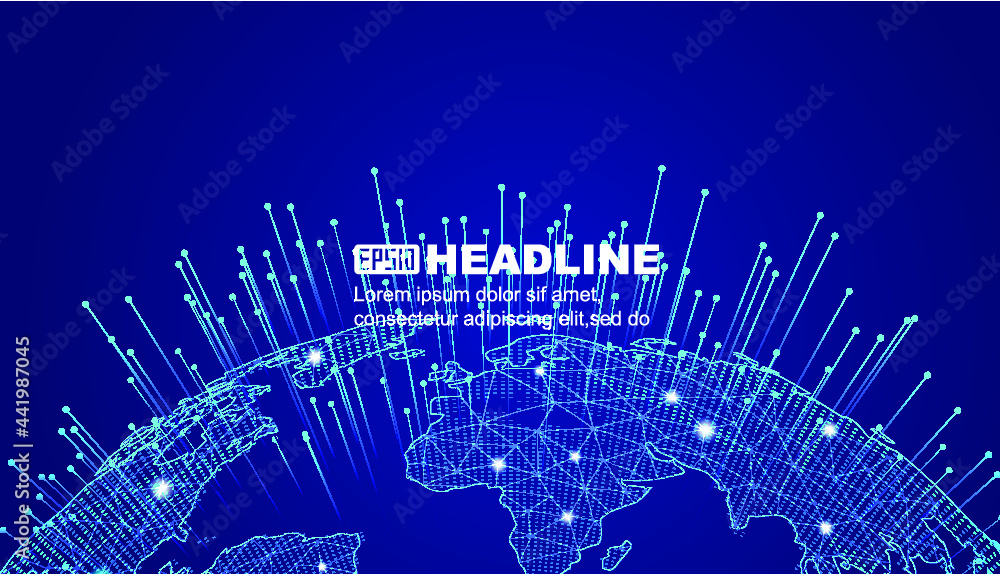 Dots and lines connect the global interconnection of Earth-rising rays ...