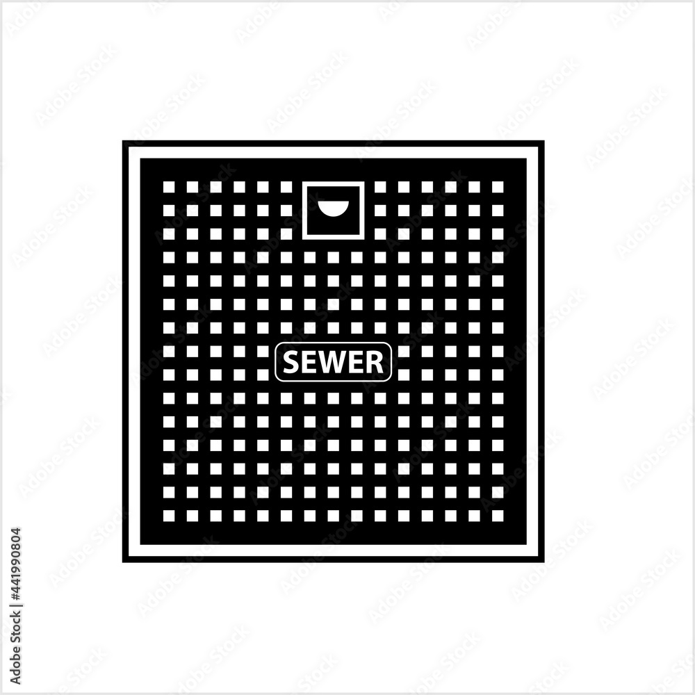 Manhole Cover Icon, Maintenance Hole Cover Icon, Sewer Cover Icon Stock ...