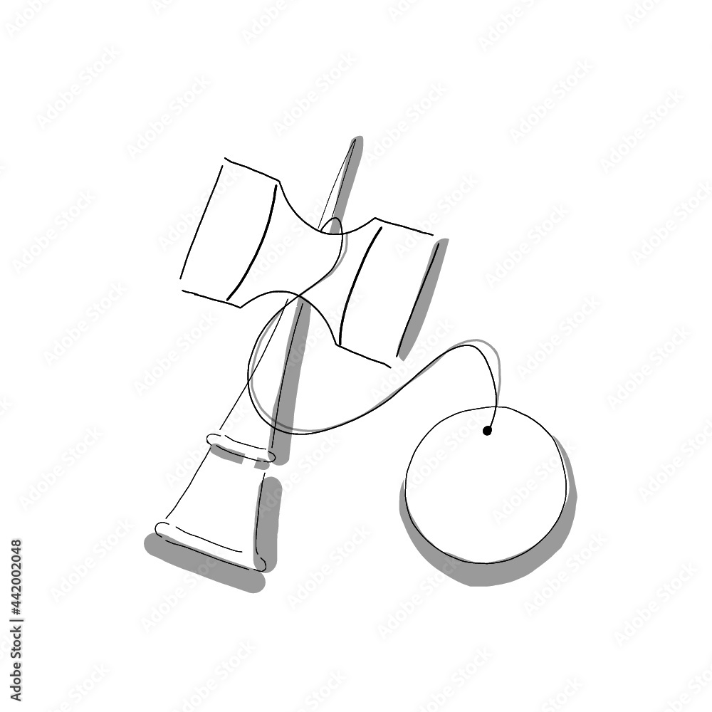Japanese game illustration. Hand drawn sketch. Japanese classic. Vector ...