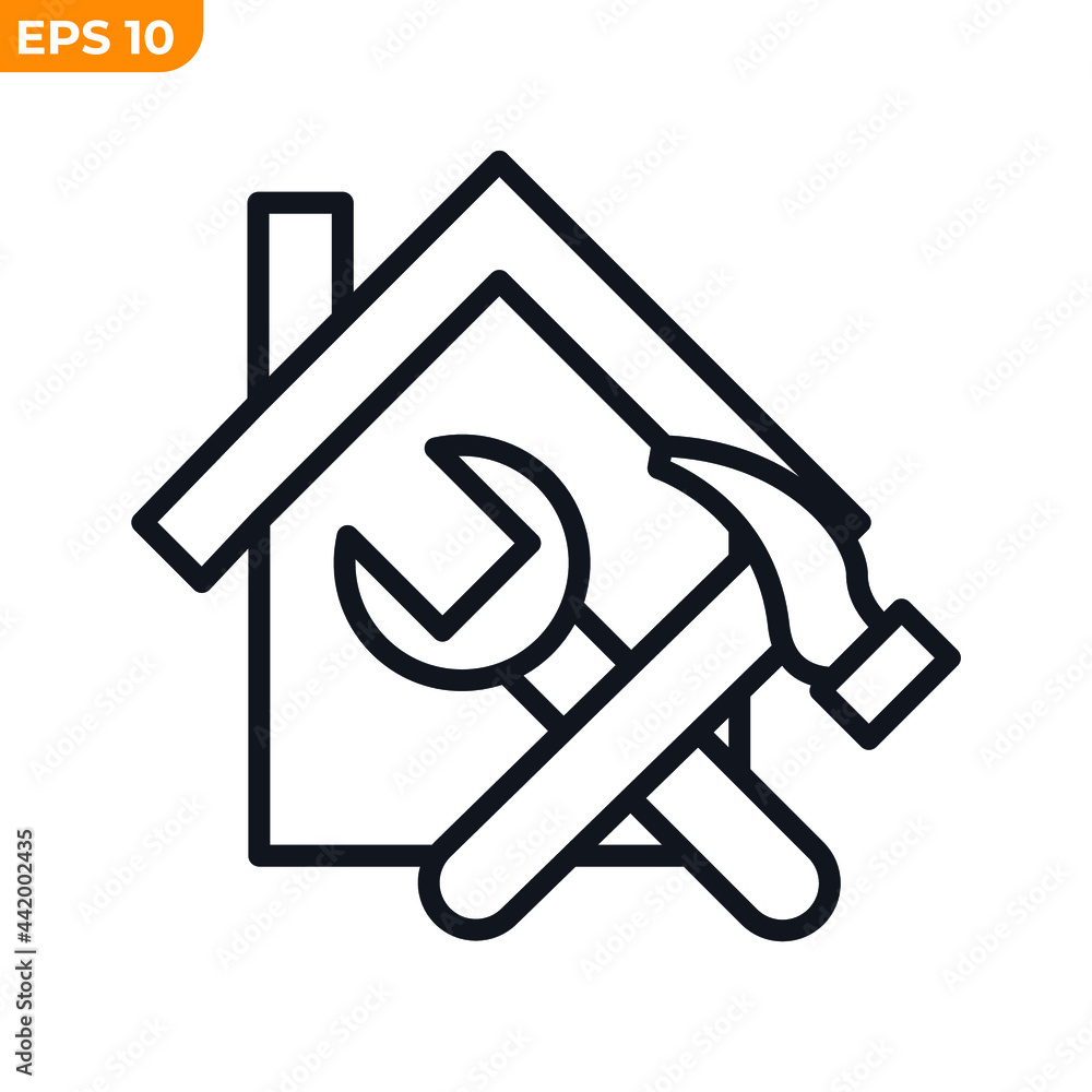 renovation house icon symbol template for graphic and web design ...