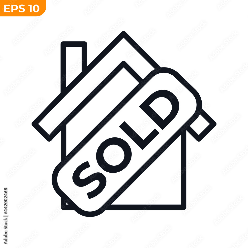 sold real estate icon symbol template for graphic and web design ...
