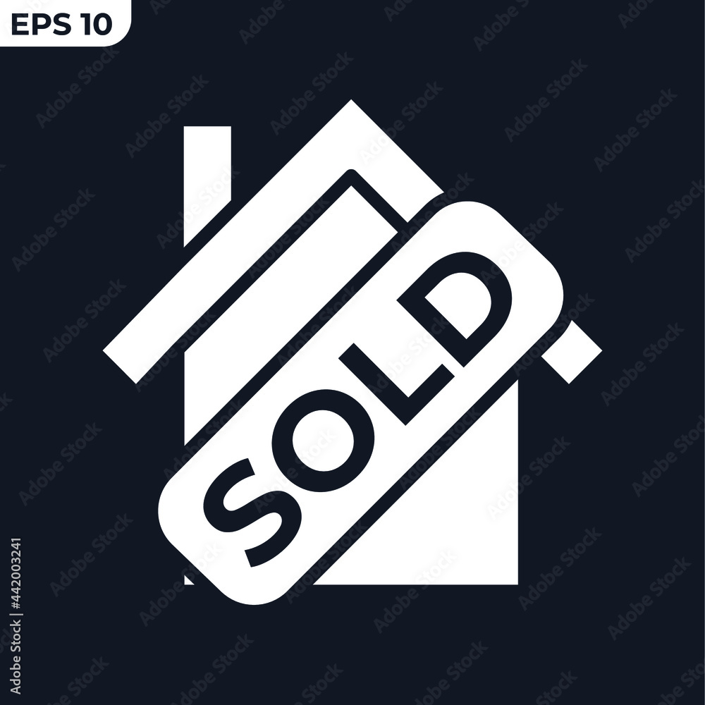 sold real estate icon symbol template for graphic and web design ...