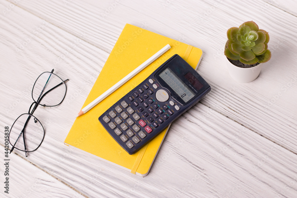 Scientific Calculator with a textured background stock image. Stock ...