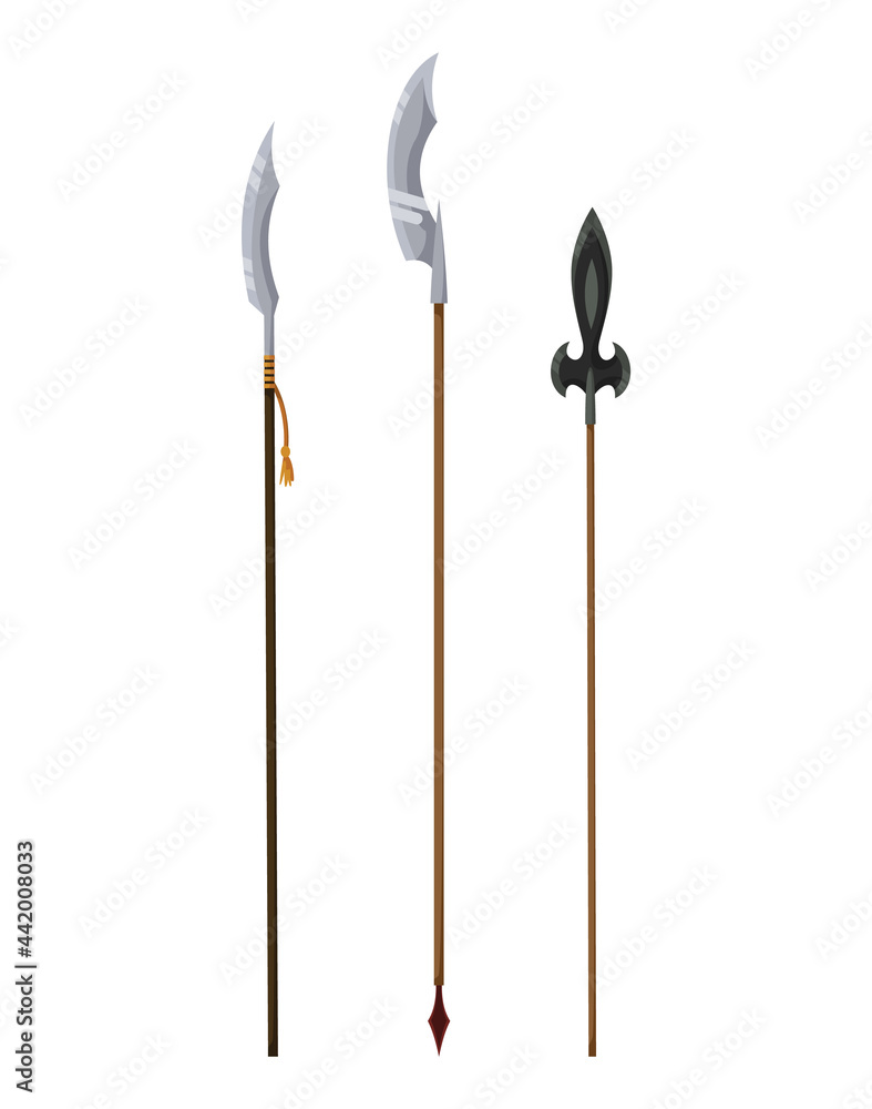 Medieval weapon collection. Ancient weaponry, war and heraldry concept ...