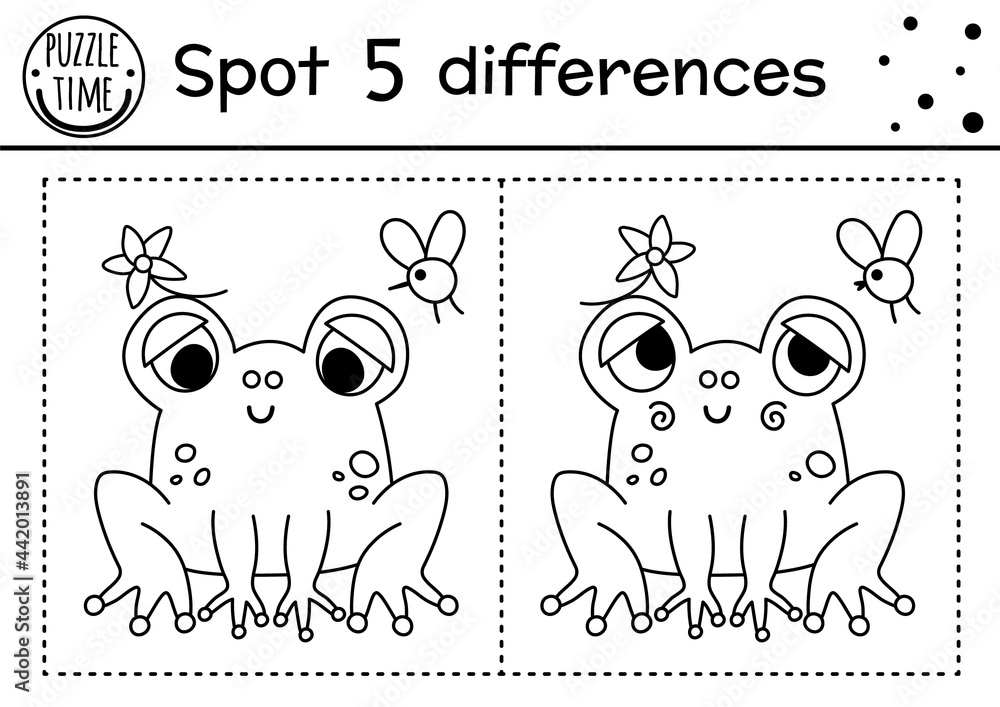 Spot The Difference Printable Animals