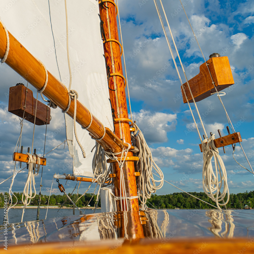 sail and rigging from historic schooner Stock Photo | Adobe Stock