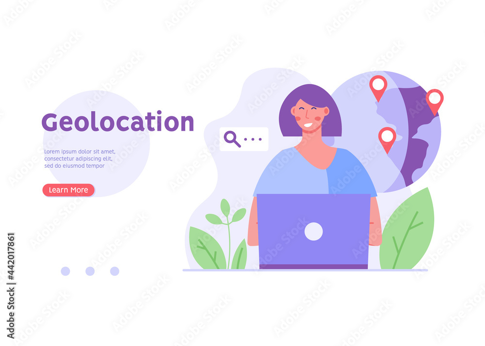 Woman searching and marking a place on the map. Concept of geolocation ...